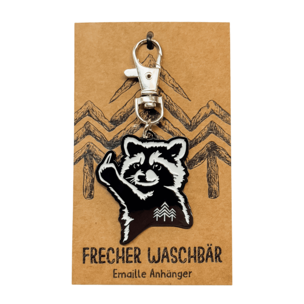 Emaille Anhänger - Frecher Waschbär